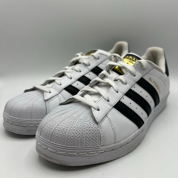 adidas | Shoes | Adidas Superstar Cloud White Core Black Stripes Gold ...